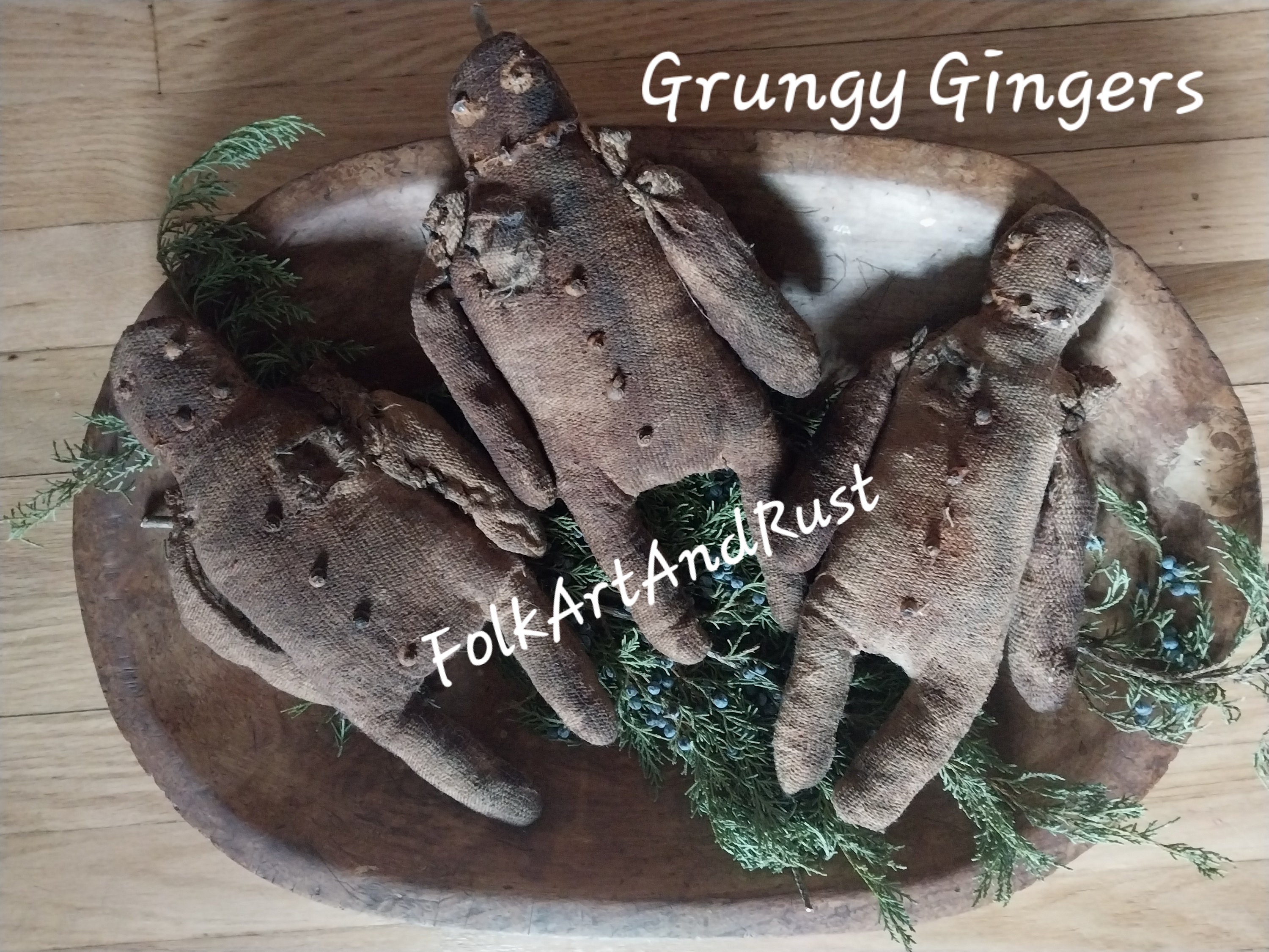 Primitive Grungy GINGERBREAD Man Doll Pattern Instant Download Grungy ...