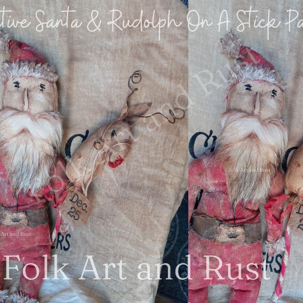 Primitive Santa Pattern - Etsy