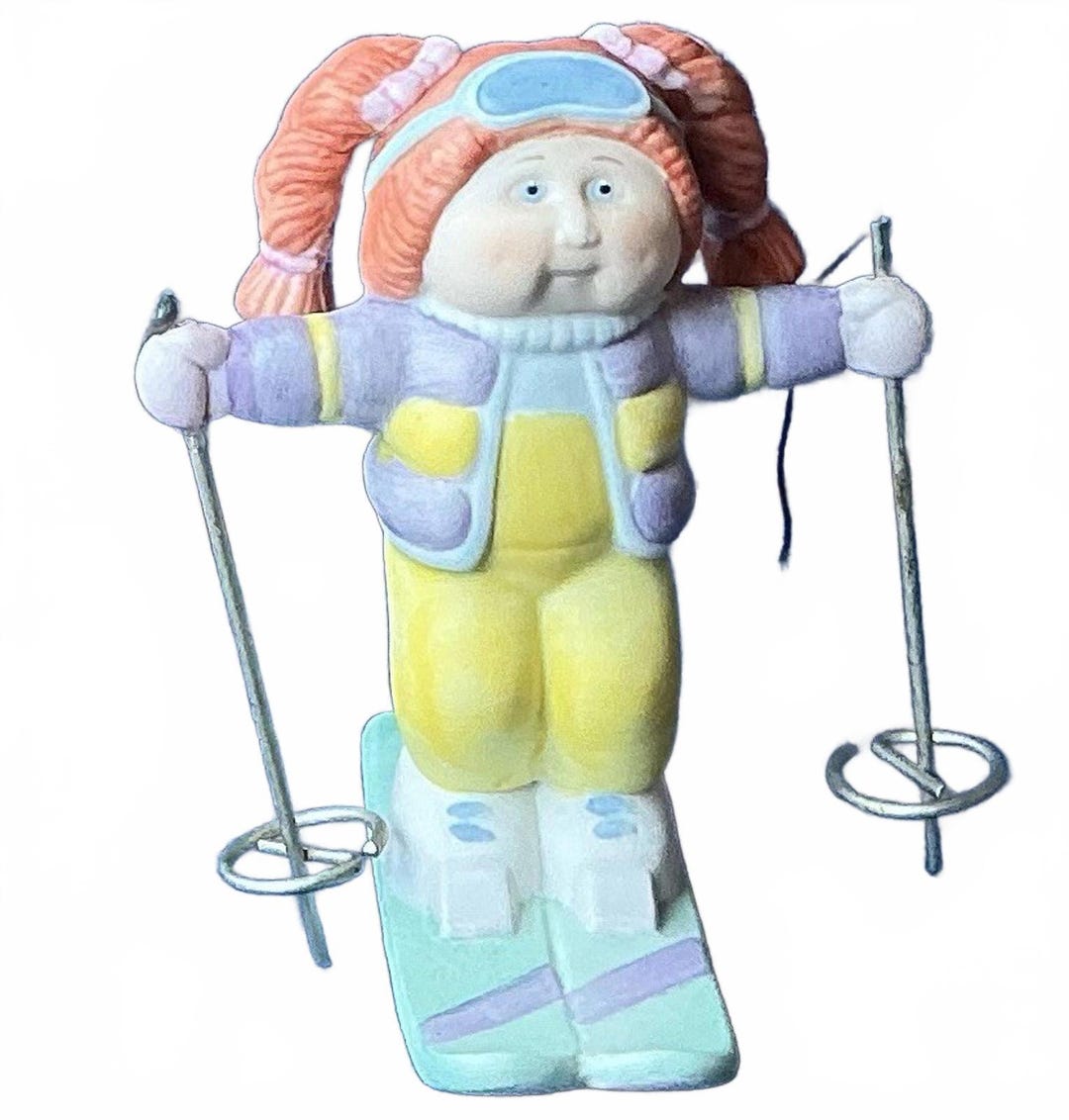 1985 Cabbage Patch Kids Figurine Hittin the Slopes Girl Skiing Red ...