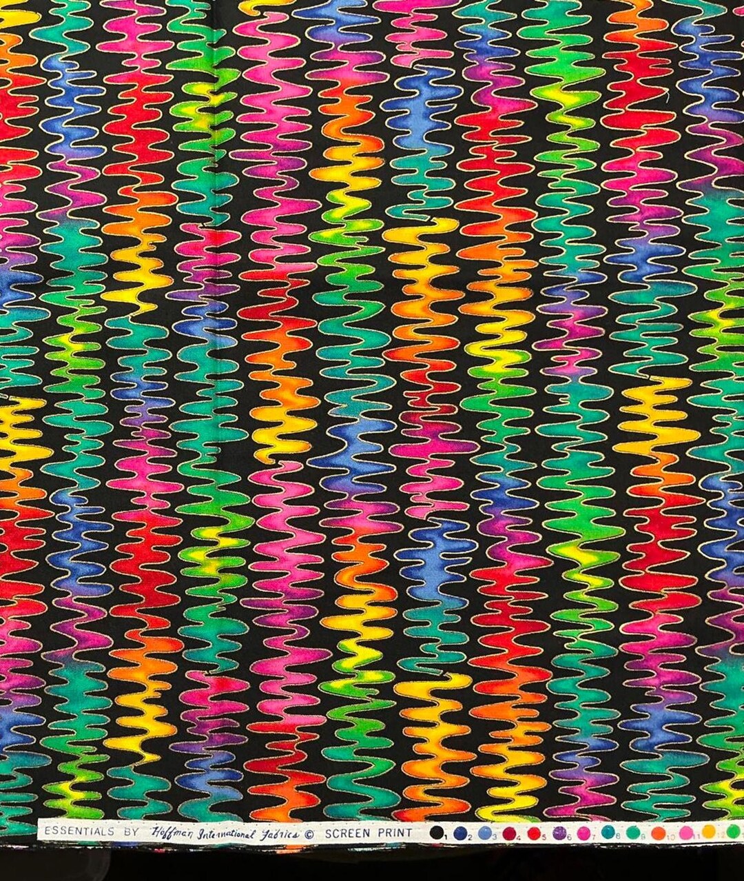 Vintage Rainbow Screen Print Cotton Fabric - Vibrant & Colorful - Etsy