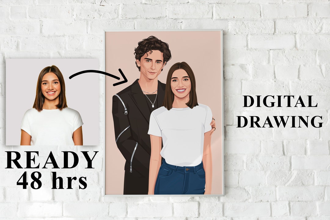 Movie Actor Custom Portrait Digital Illustration With - Etsy