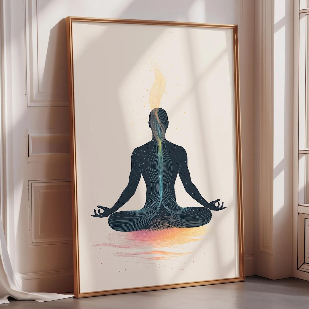Minimal Energy Flow Body Wall Art – Scandinavian Yoga Poster, Spiritual ...