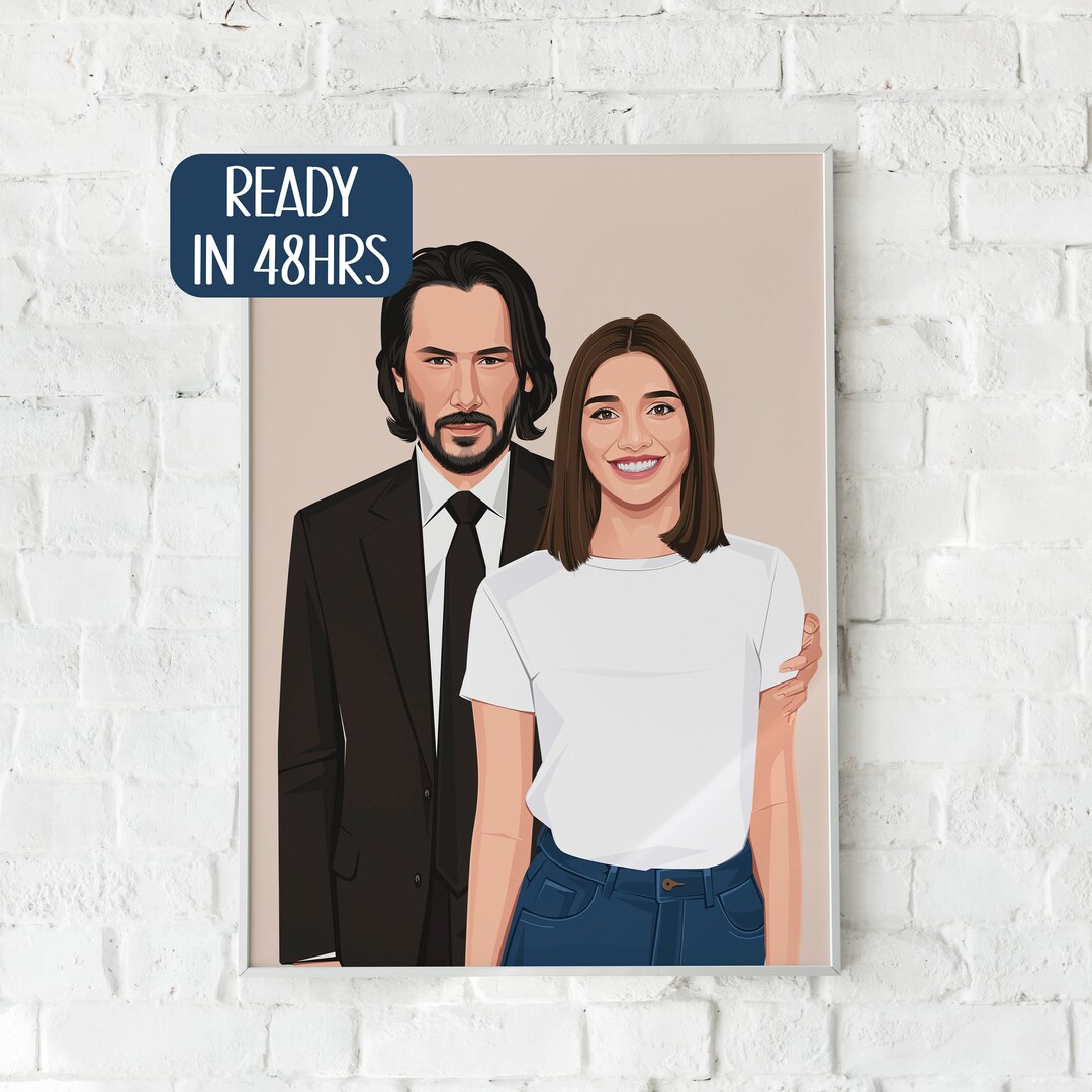 Favourite Movie Star Custom Illustration With You, Photo Together With ...