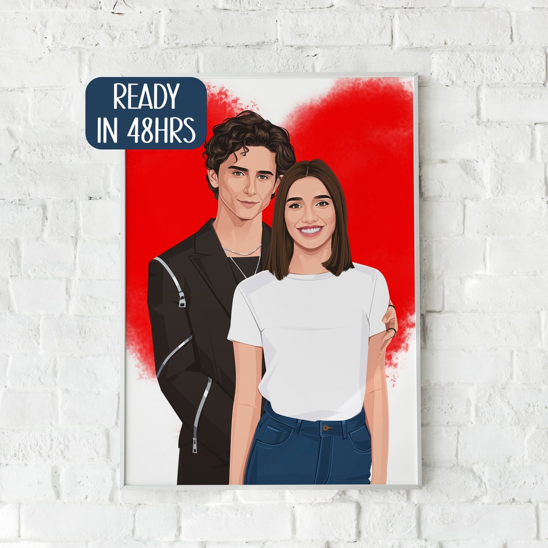 Movie Actor Custom Portrait, Digital Illustration With Celebrity ...