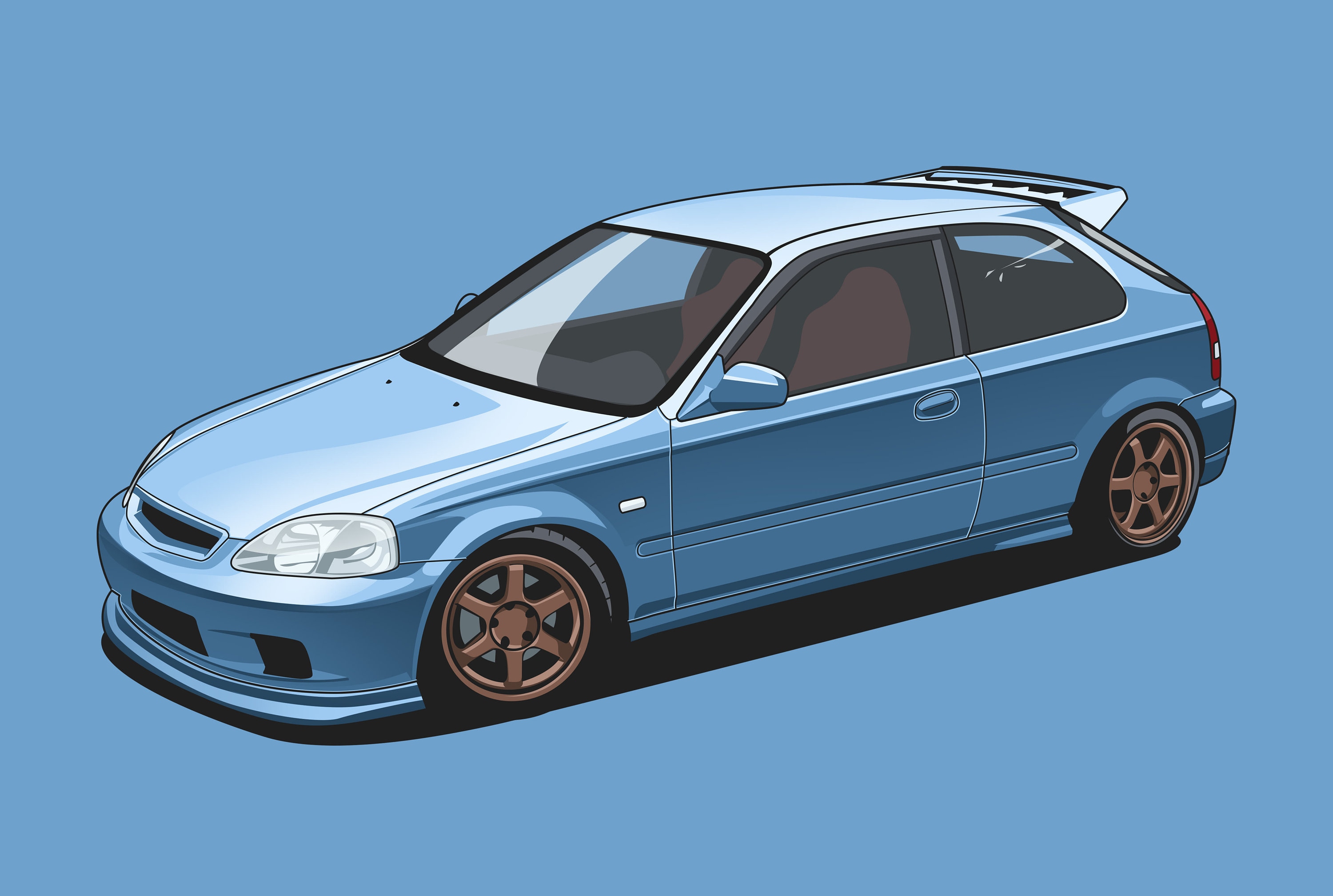 Custom Car Portrait Car Illustration Vector Art Custom | Etsy