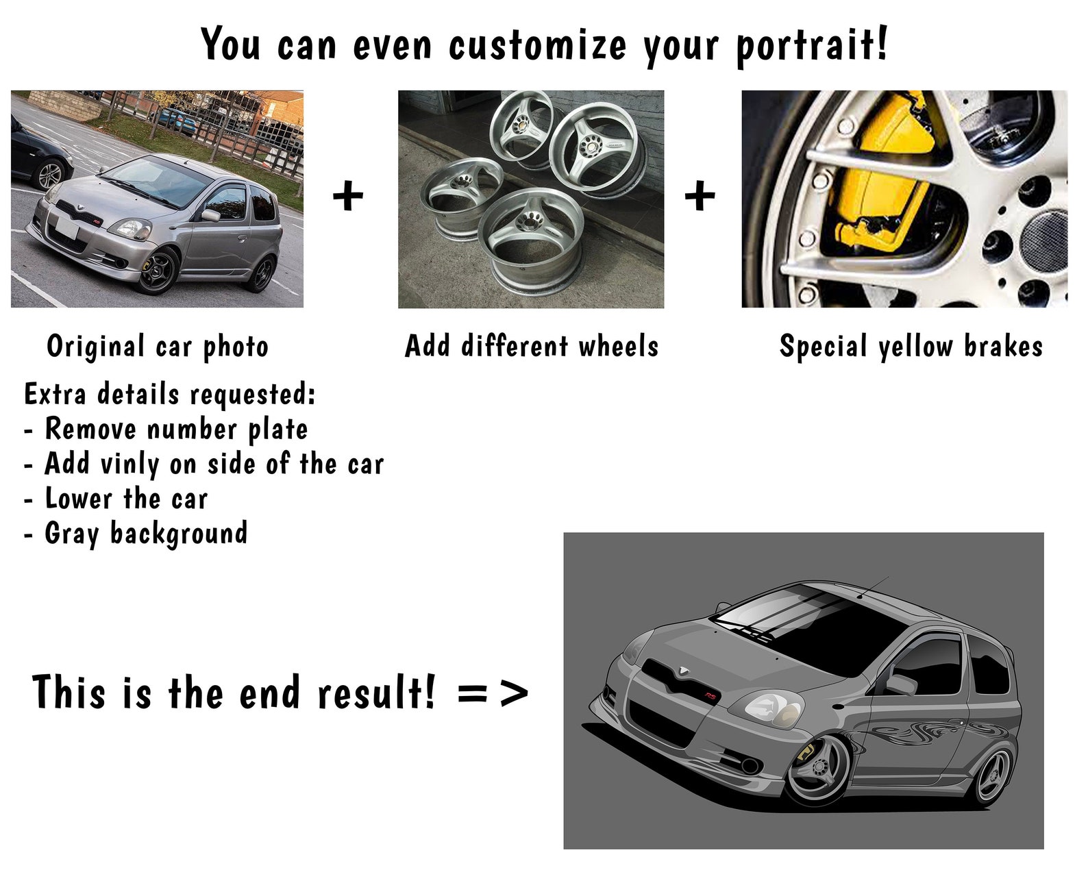 Custom Car Portrait Car Illustration Vector Art Custom | Etsy