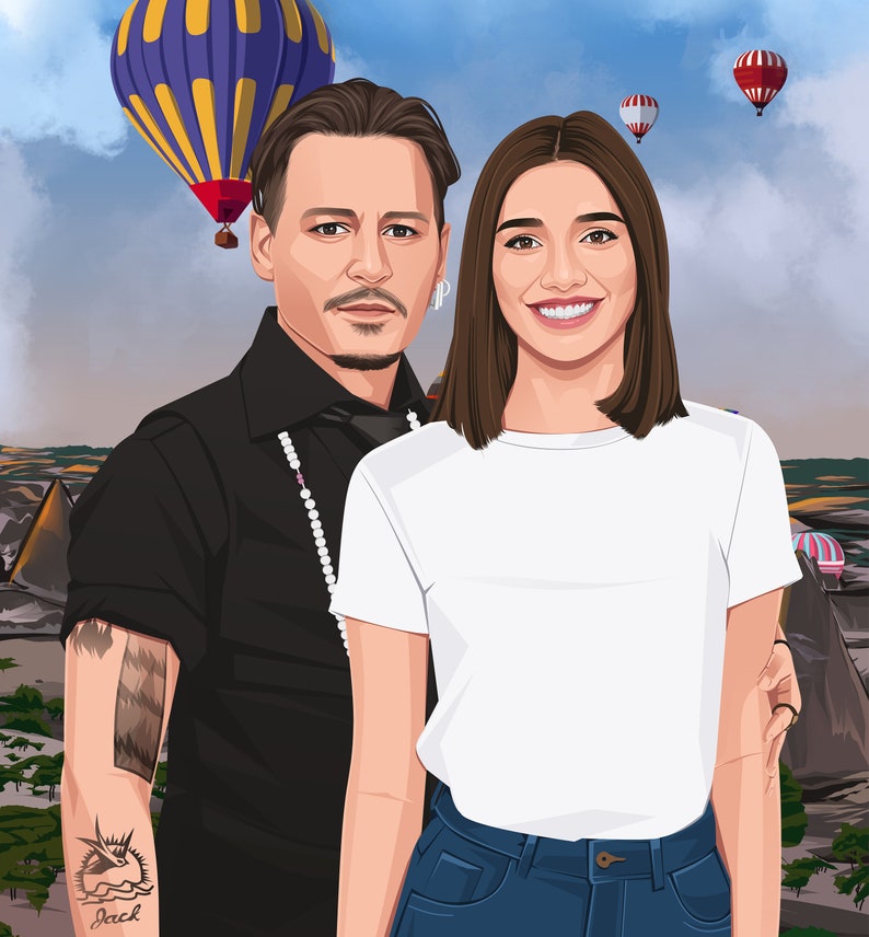 Celebrity Custom Illustration Digital Portrait With the - Etsy