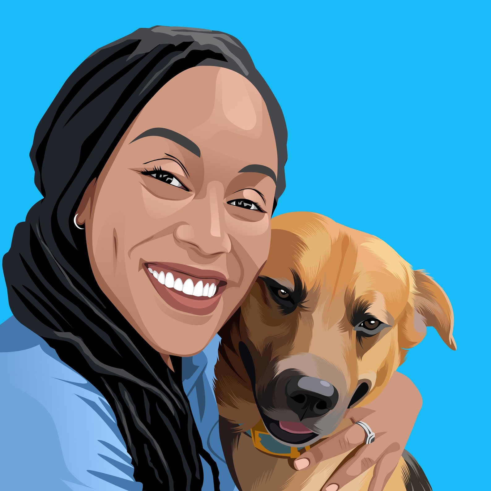 Cartoon Portrait Digital Vector Art Portrait Custom Family | Etsy