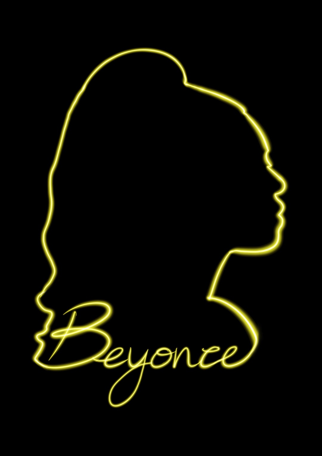 Beyonce Neon Digital Art Print - Etsy