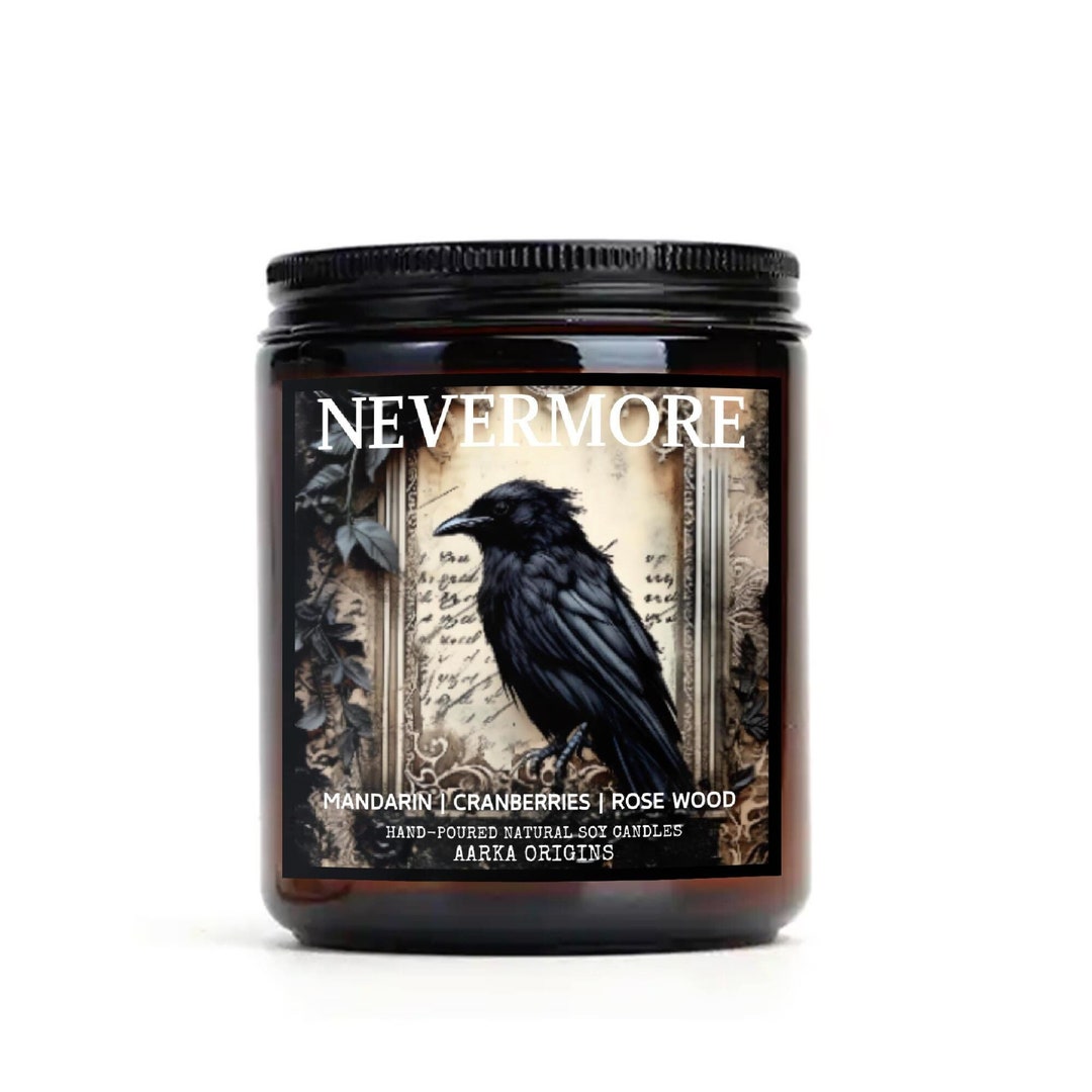 Nevermore Soy Candle, Gothic Candle, Wednesday Candle, the Raven, Full ...