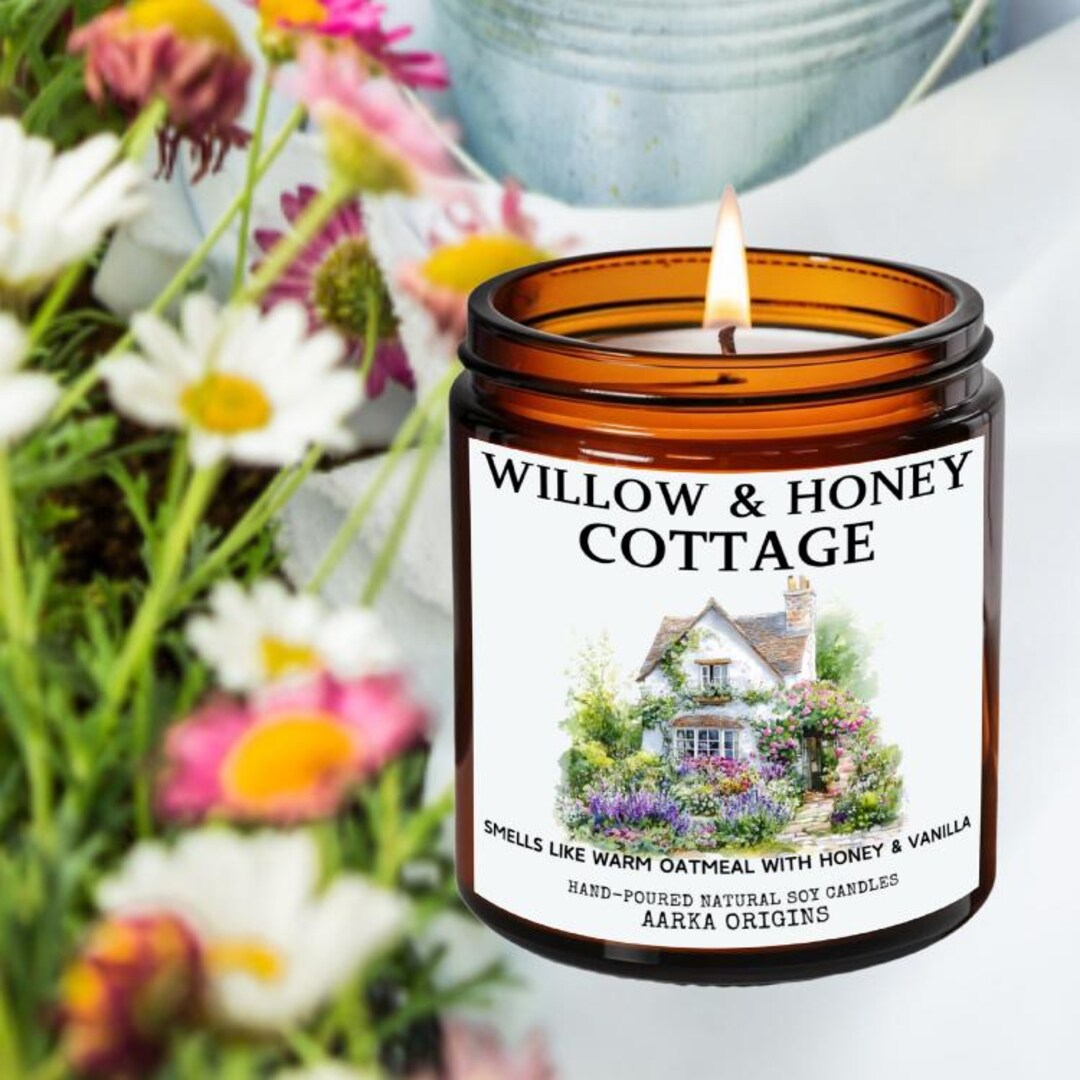 Willow & Honey Cottage Candle, Cozy Cottagecore, Fairycore, Literary ...