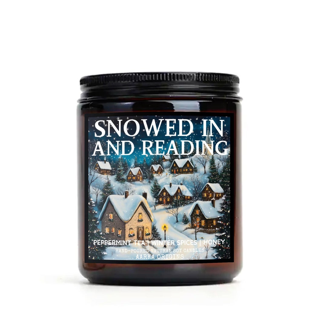 Snowed in & Reading Soy Candles, Bookish Gift, Winter Tea Candle ...