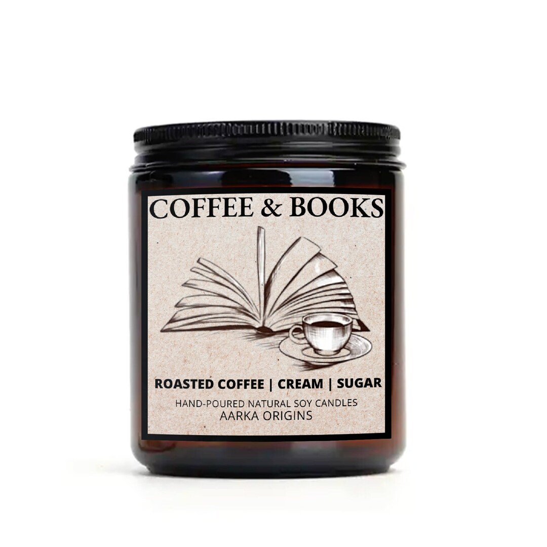 Coffee and Books Soy Candle, Bookish Gift, Bookworm Gifts, Book Scented ...