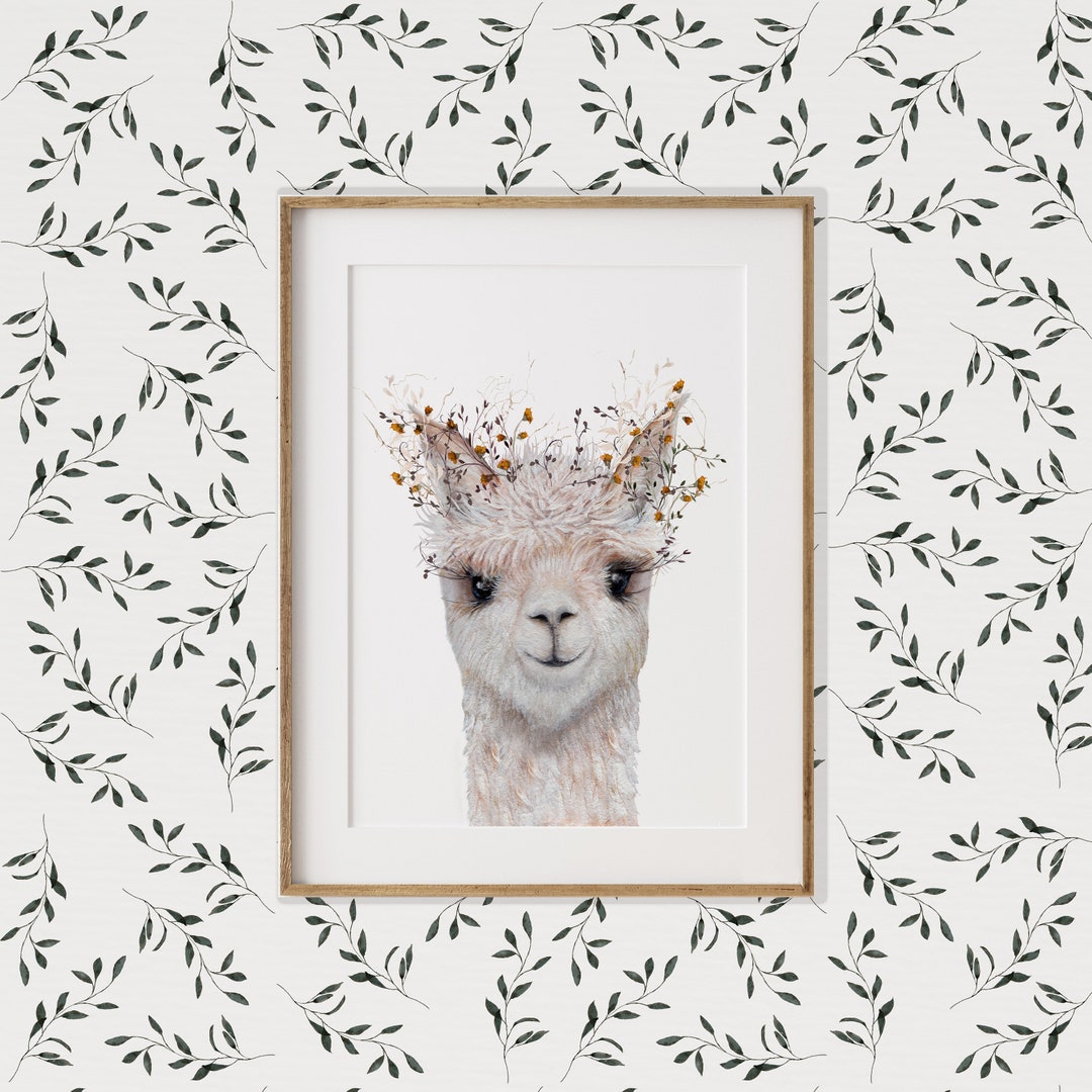 Printable Watercolor Alpaca, Baby's Room, Nursery, Instant Download ...