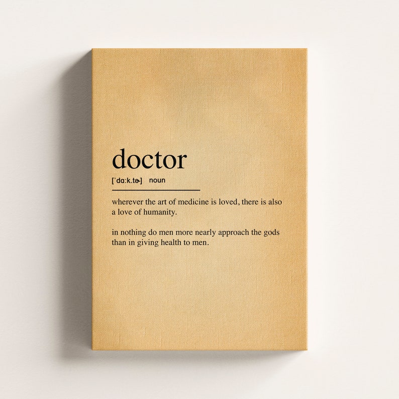 Doctor Definition Poster. Medical Wall Art Minimalist Print - Etsy