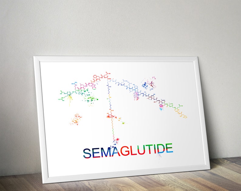 Semaglutide Molecule Watercolor Print: Endocrinology Art, Ready to Hang ...