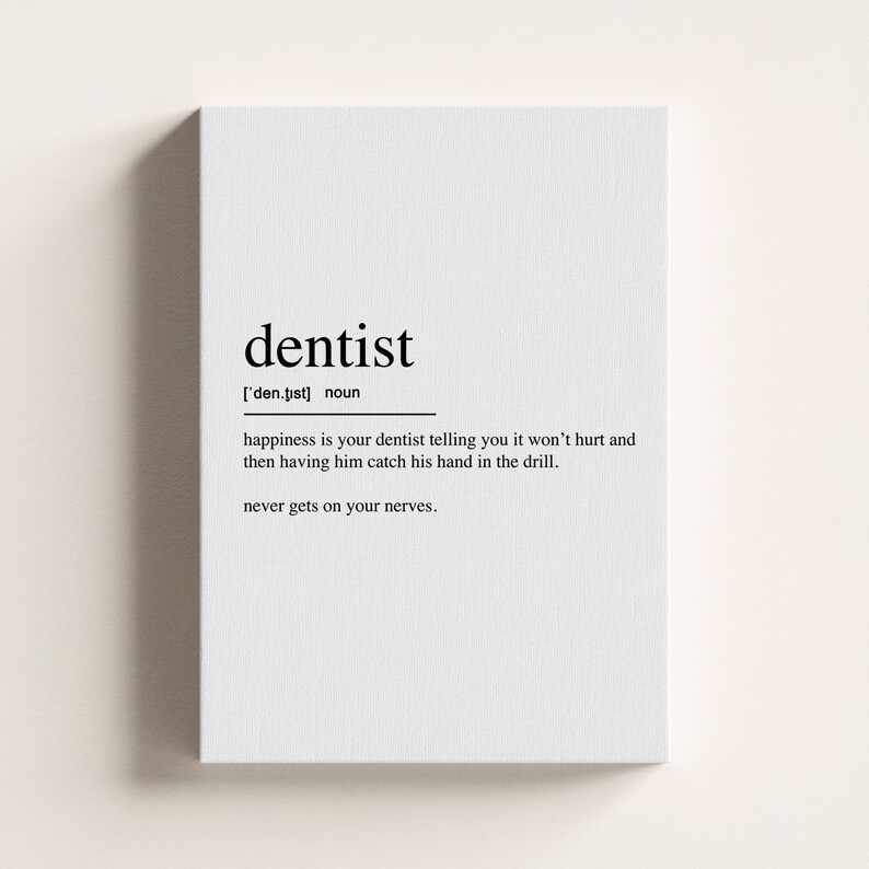 Dentist Definition Poster. Modern Wall Art Minimalist Print - Etsy