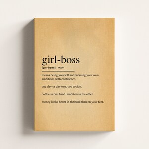 Girl Boss Definition Poster. Girlboss Modern Wall Art Print. Gift for ...