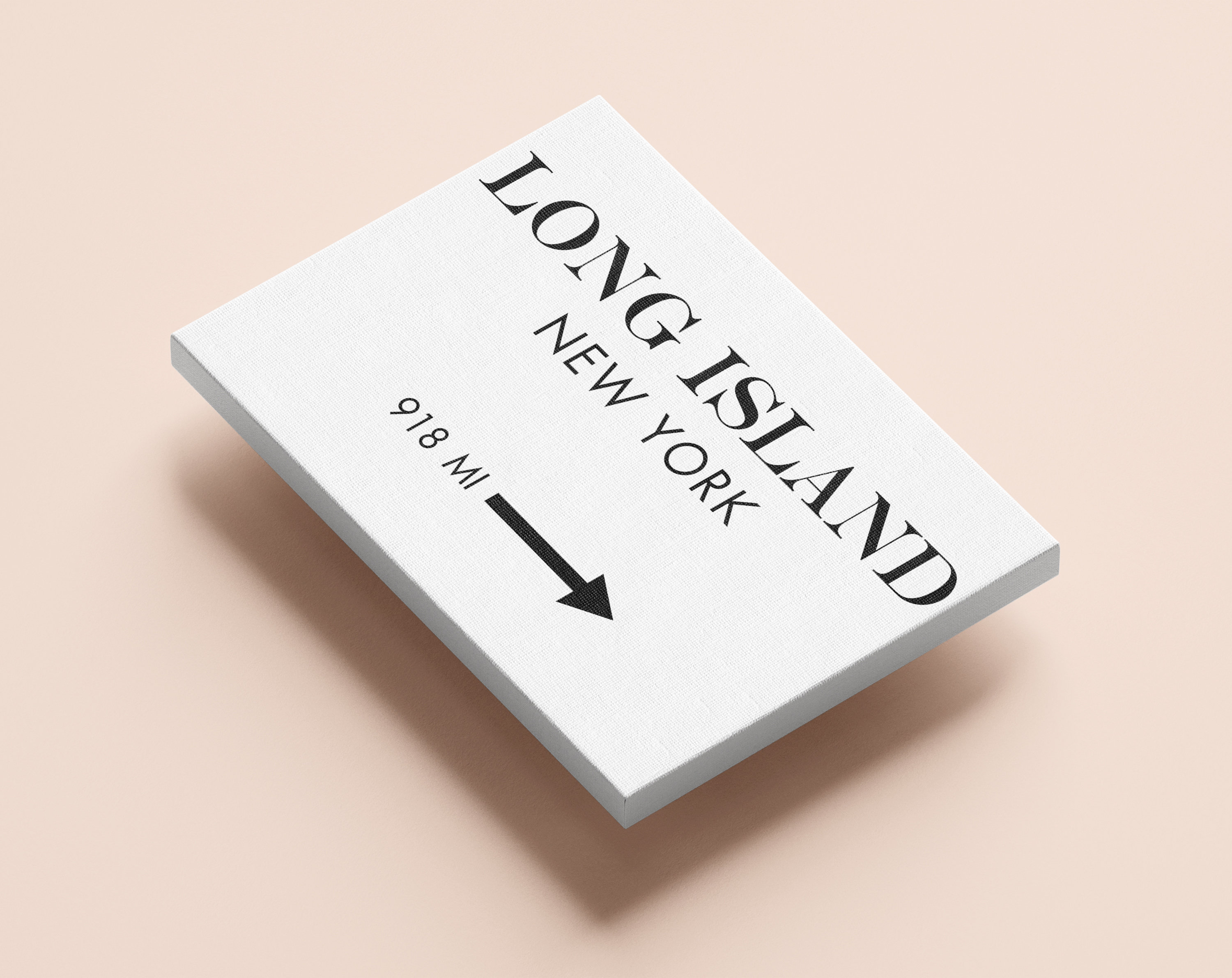 Long Island NY Mileage Arrow Sign, Location Print. Modern Wall Art, New ...