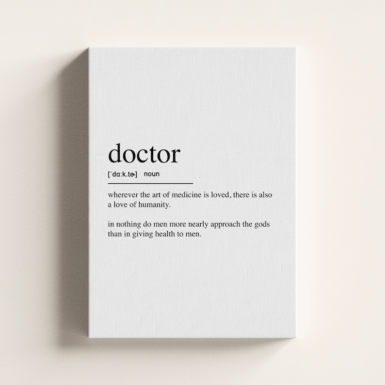 Doctor Definition Poster. Medical Wall Art Minimalist Print - Etsy