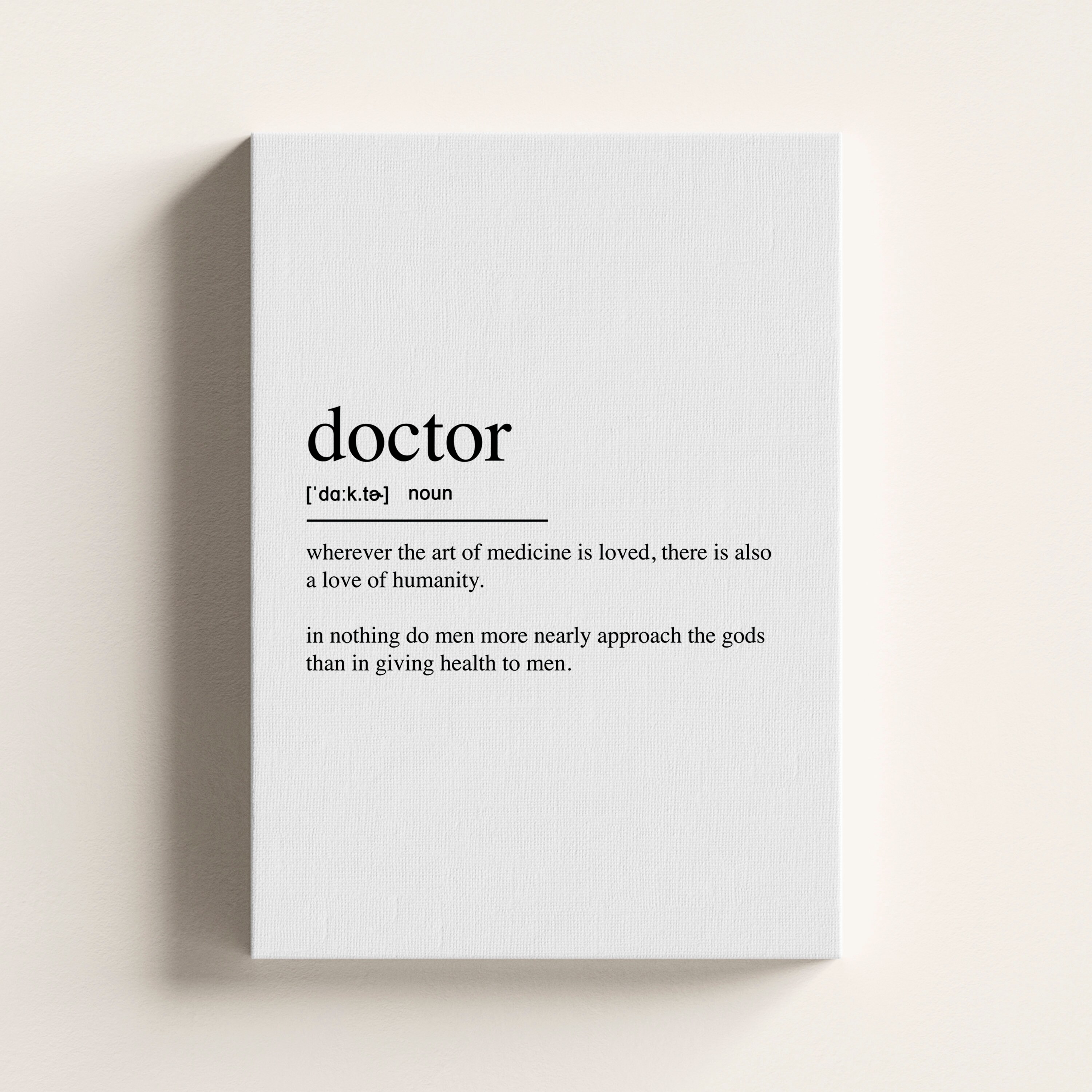 Doctor Definition Poster. Medical Wall Art, Minimalist Print, Physician ...