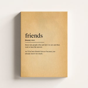 Friends Definition Poster. Modern Wall Art, Minimalist Print ...