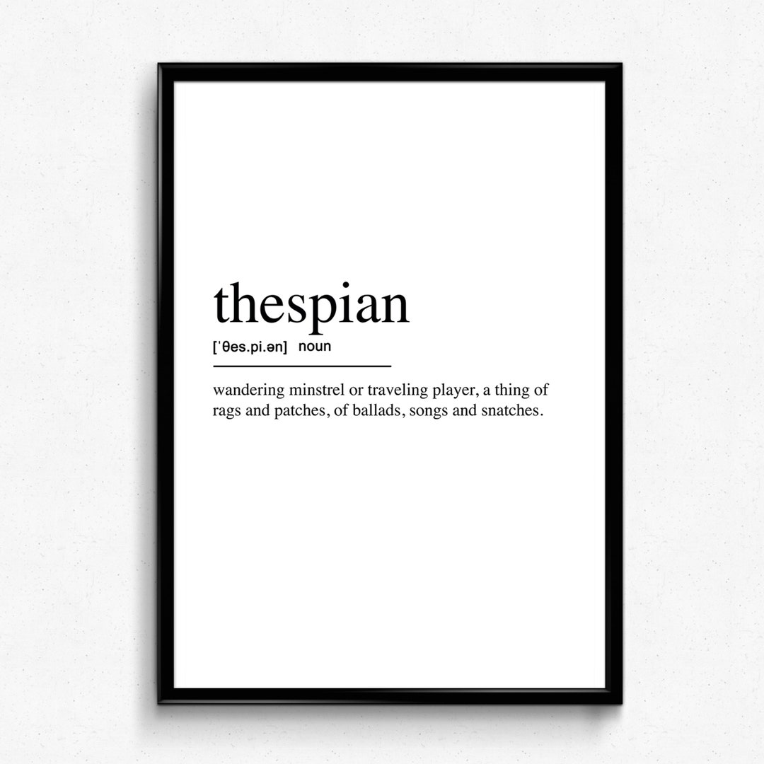 Thespian Definition Poster. Theater Decor, Theatrical Romantic Wall Art ...