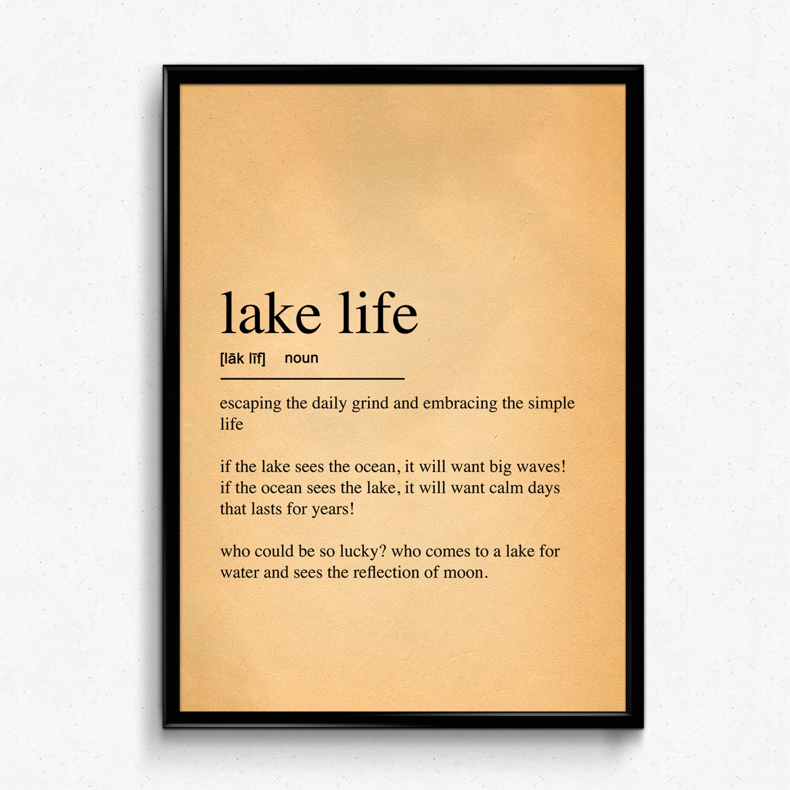 Lake Life Definition Poster. Minimalist Wall Art Print, Lake House ...