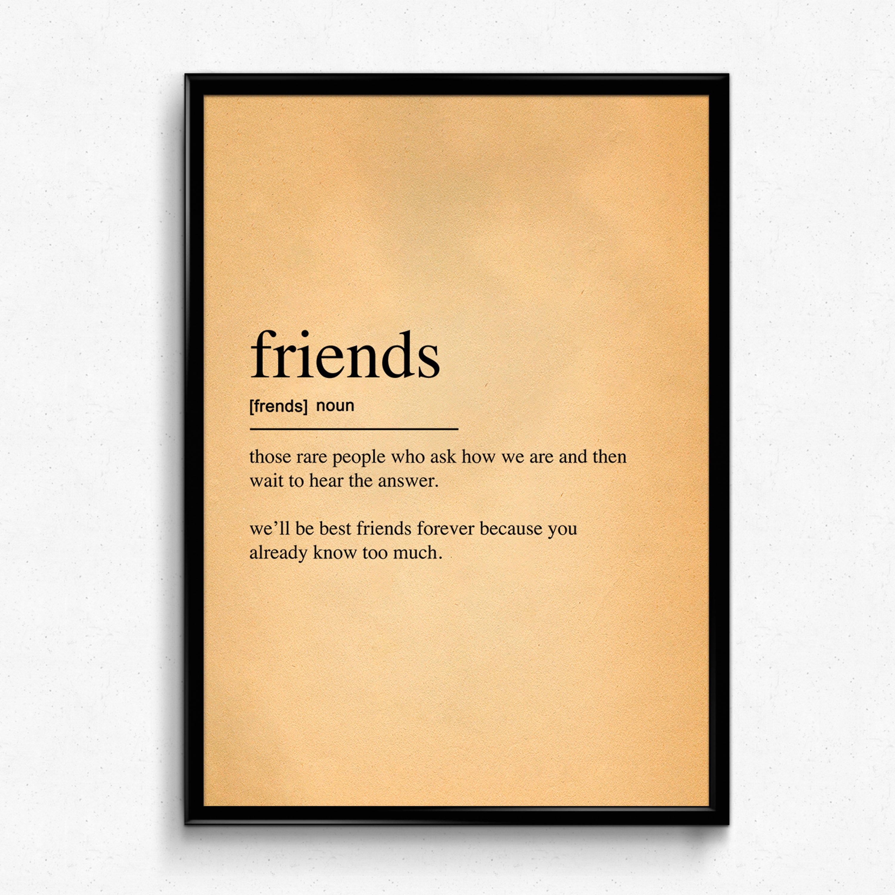 Friends Definition Poster. Modern Wall Art Minimalist Print - Etsy