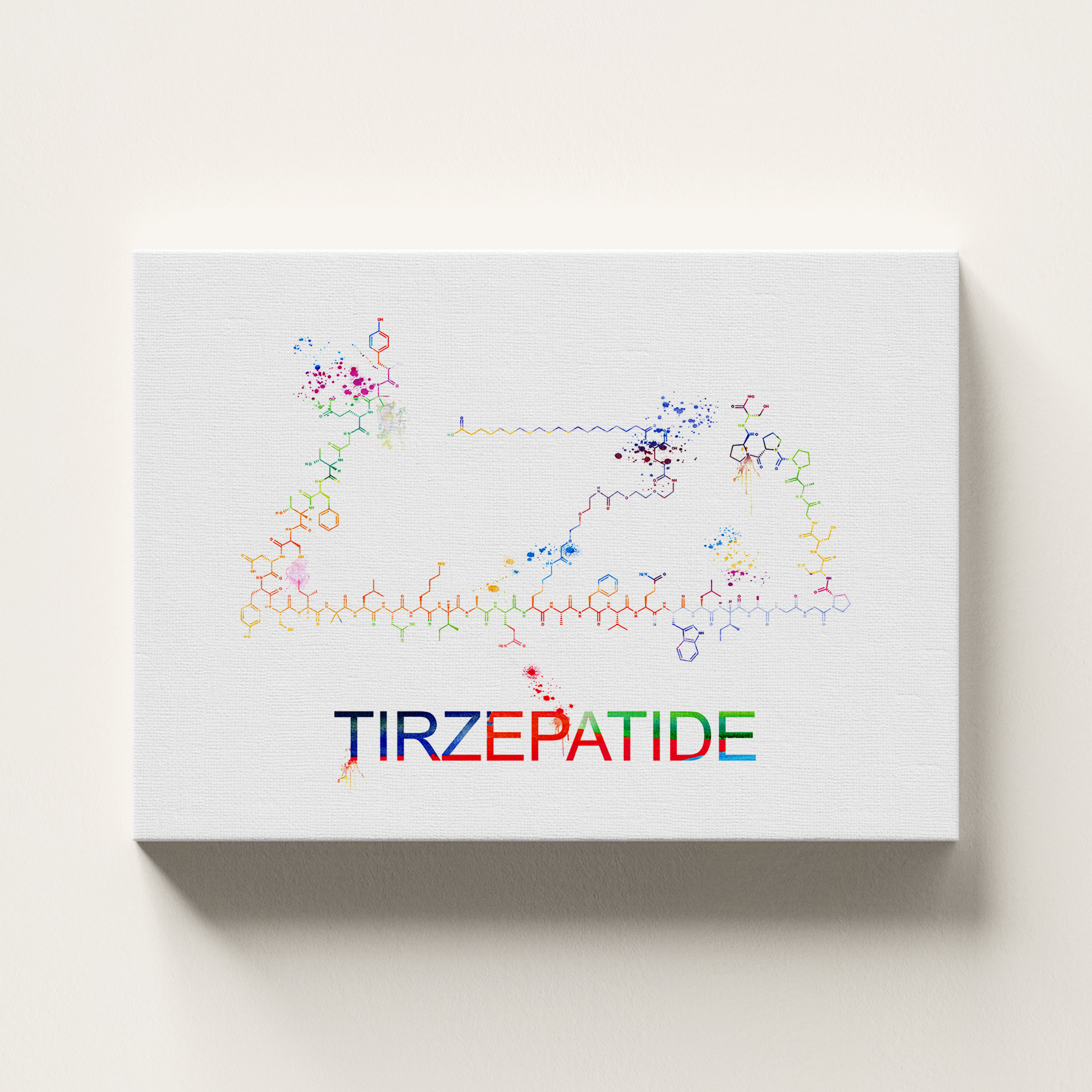 Tirzepatide Molecule Watercolor Print: Biochemistry Wall Art, Ready to ...