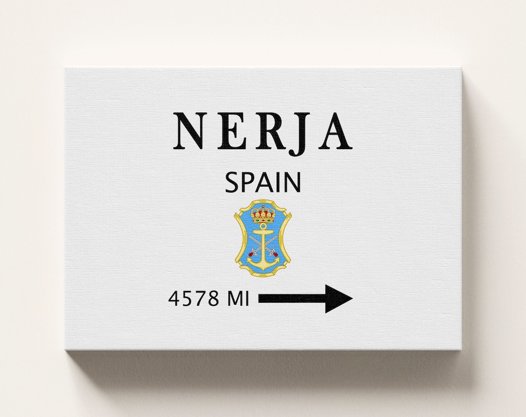 Nerja Spain Mileage Sign Print. Location Poster. Travel Gift ...