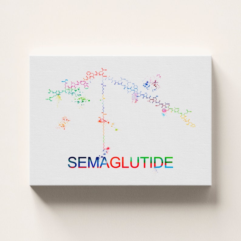 Semaglutide Molecule Watercolor Print: Endocrinology Art, Ready to Hang ...