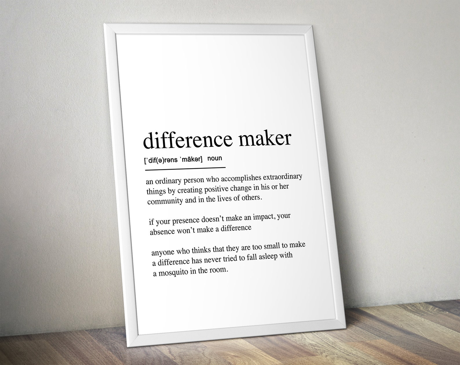 Difference Maker Definition Poster. Modern Quote Wall Art Minimalist ...