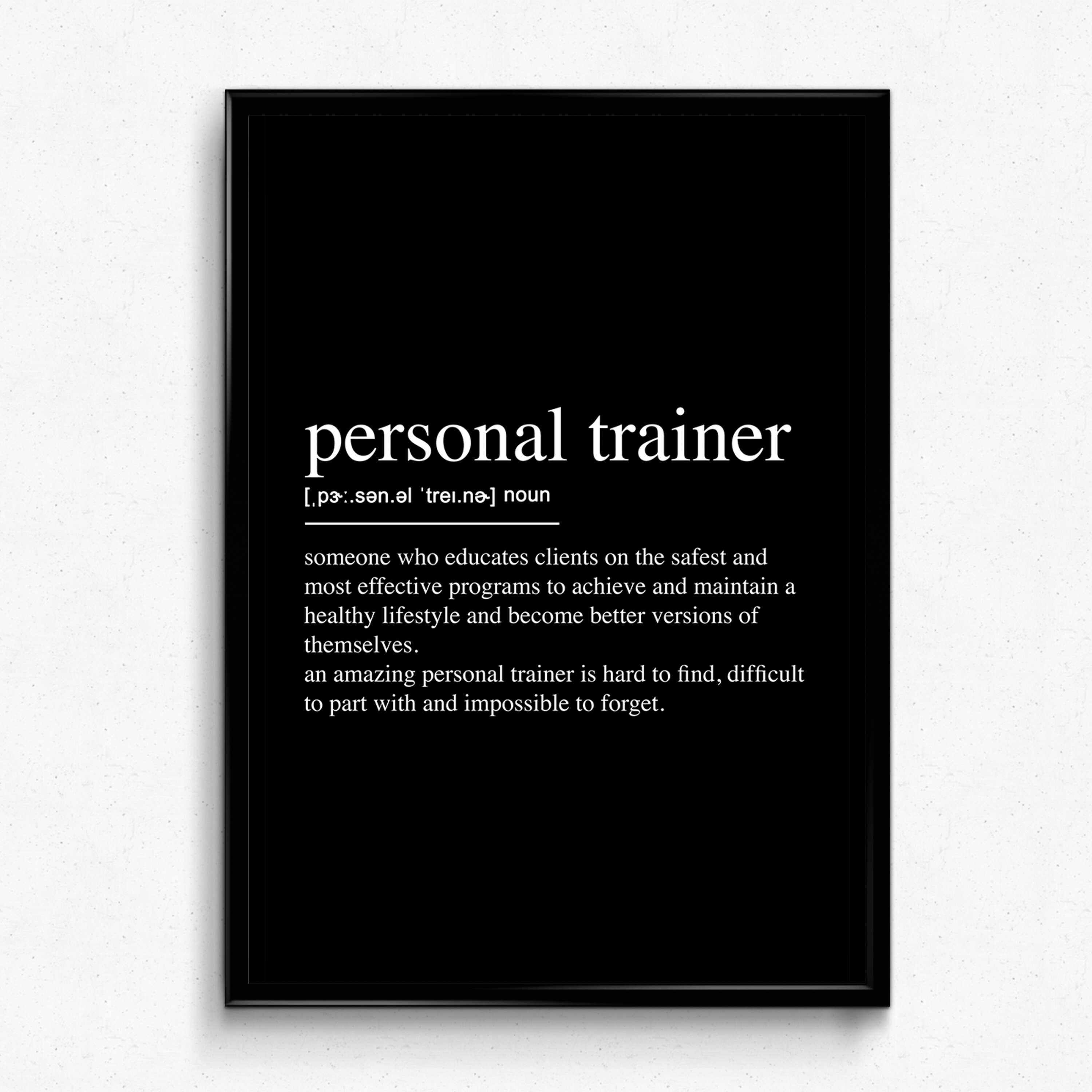Personal Trainer Definition Poster. Fitness Wall Art Sports - Etsy