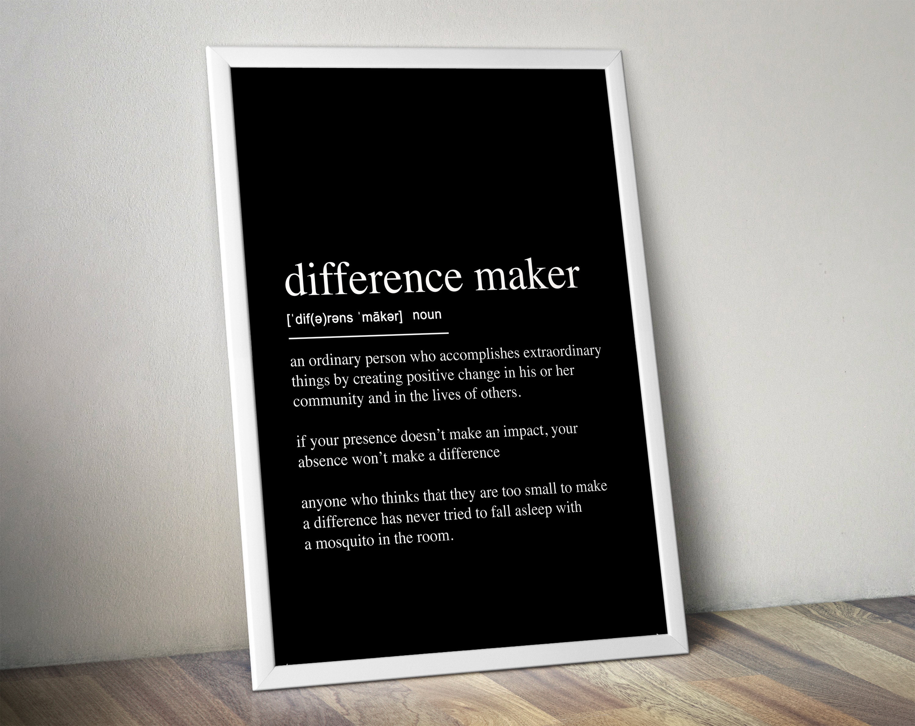 Difference Maker Definition Poster. Modern Quote Wall Art Minimalist ...