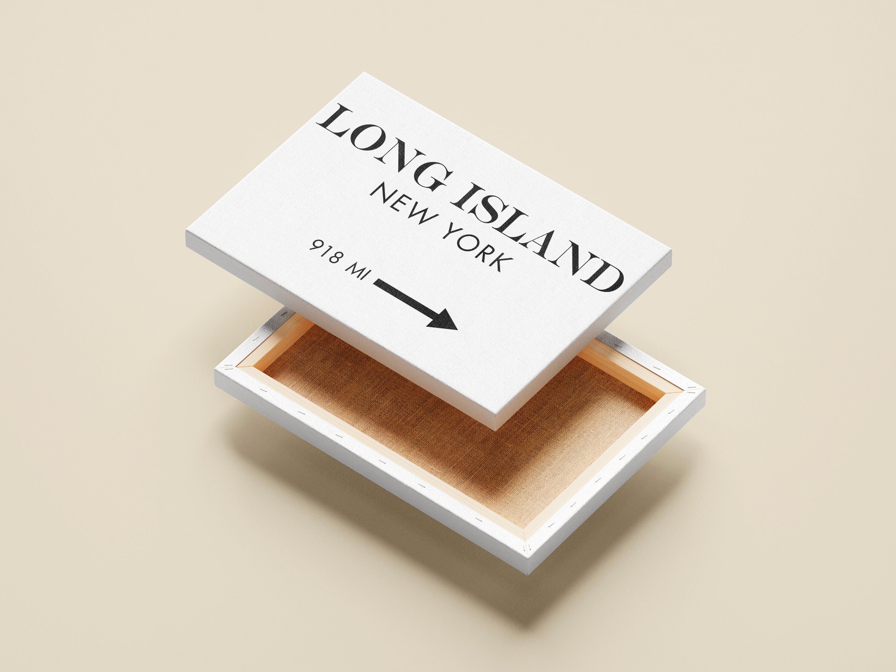 Long Island NY Mileage Arrow Sign, Location Print. Modern Wall Art, New ...
