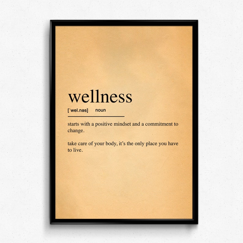 Wellness Definition Poster. Modern Wall Art, Minimalist Print ...
