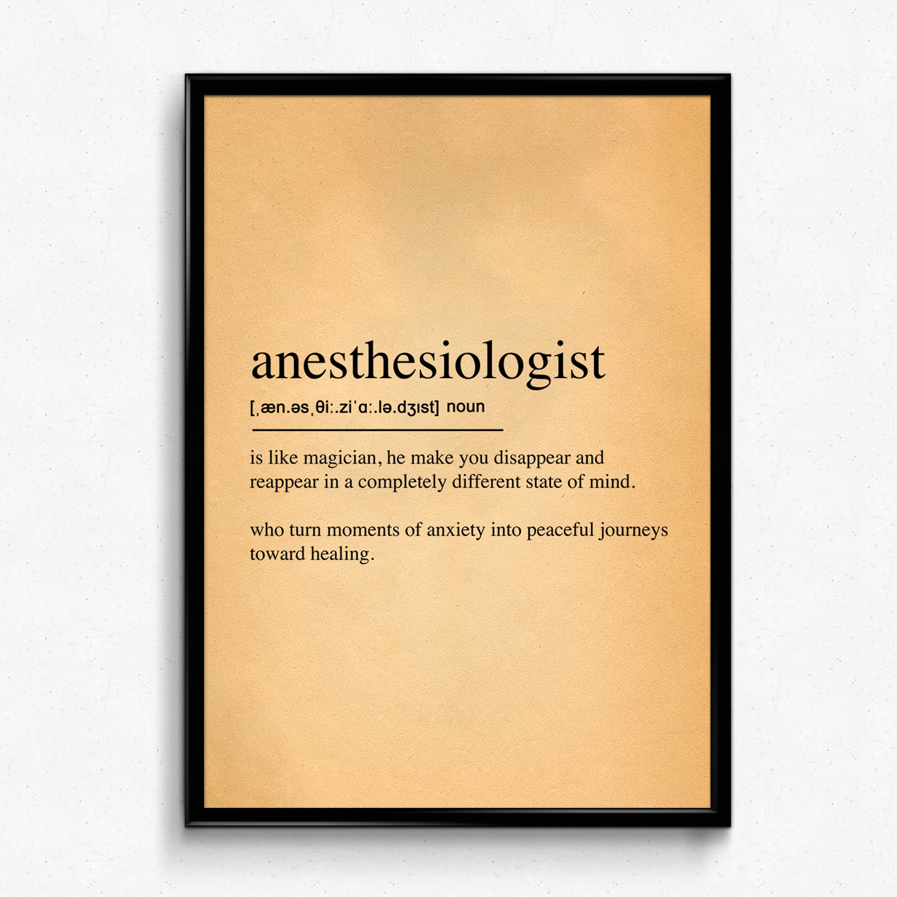 Anesthesiologist Definition Poster. Anesthesia Wall Art Print ...