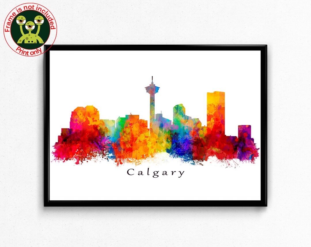 Any Canadian City Skyline Watercolor Print, Personalized Custom City ...