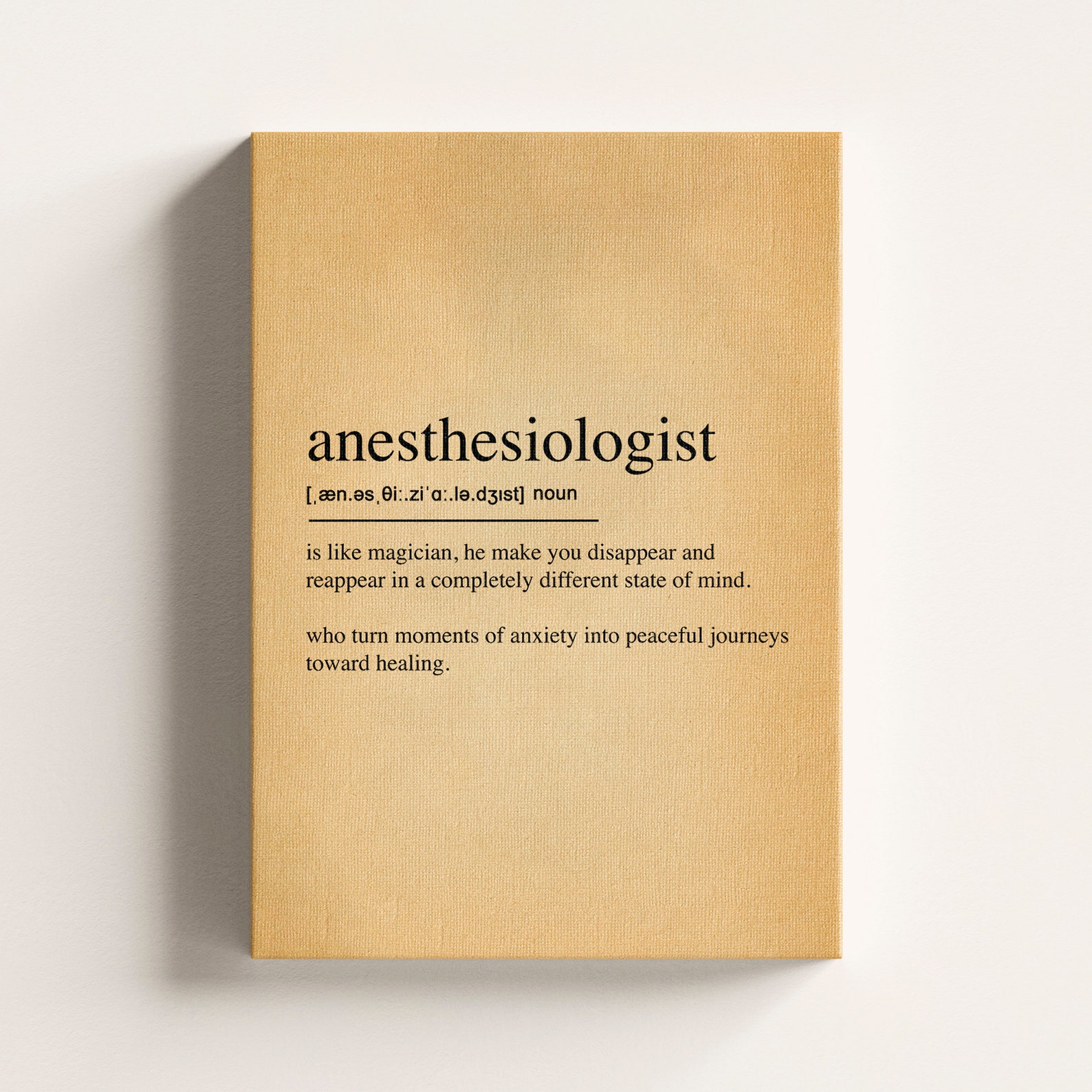 Anesthesiologist Definition Poster. Anesthesia Wall Art Print ...