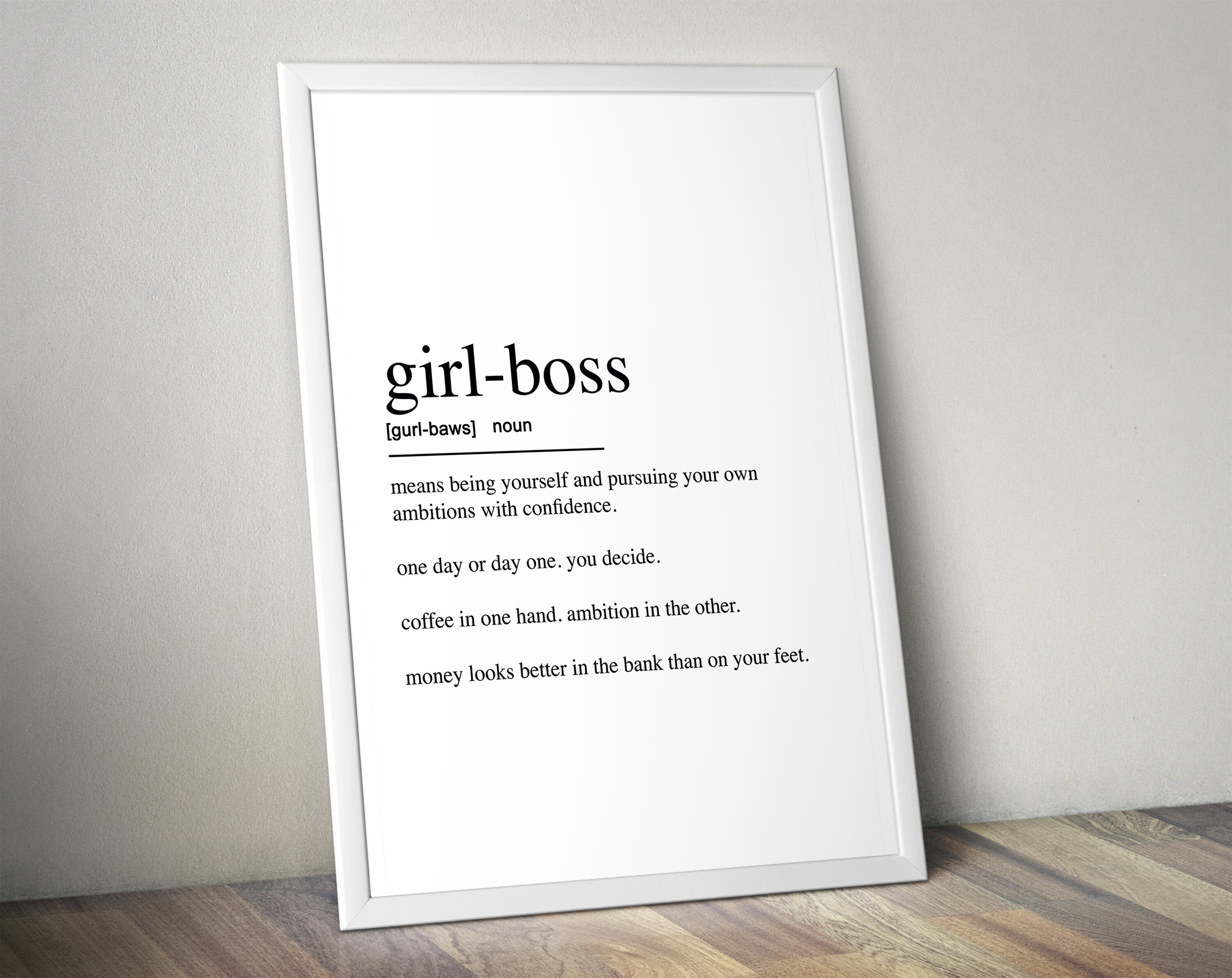 Girl Boss Definition Poster. Girlboss Modern Wall Art Print. Gift for ...