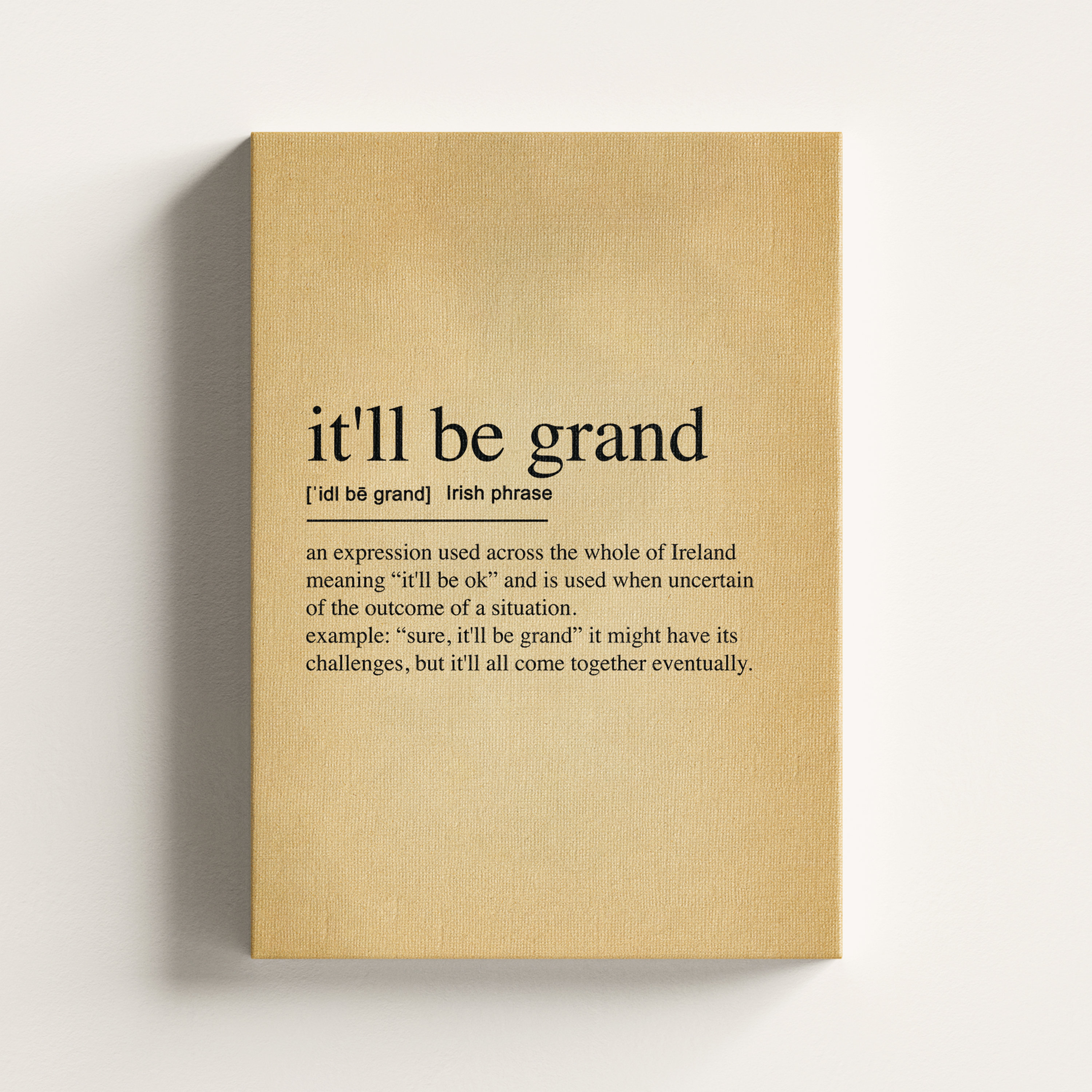 It'll Be Grand Definition Poster. Irish Phrase Wall Art Print, Ireland ...