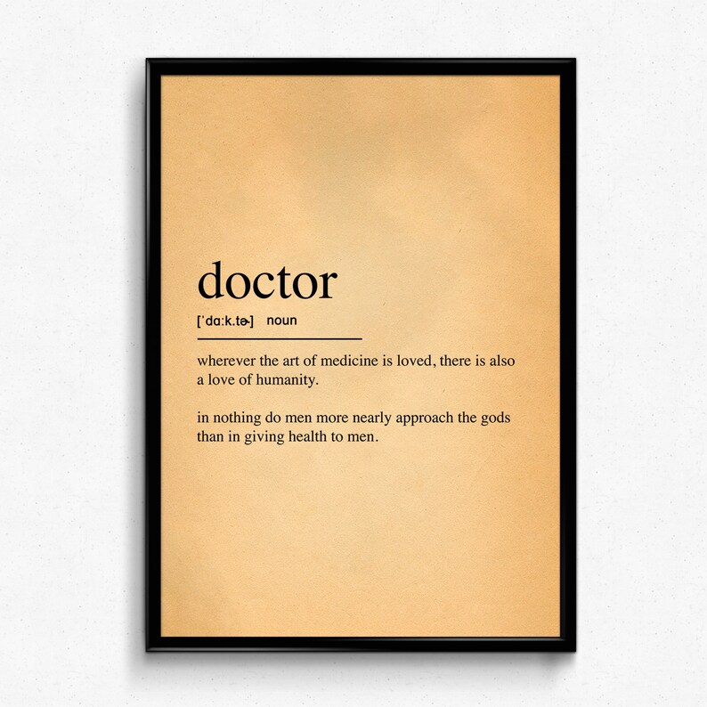 Doctor Definition Poster. Medical Wall Art Minimalist Print - Etsy