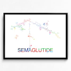 Semaglutide Molecule Watercolor Print: Endocrinology Art, Ready to Hang ...