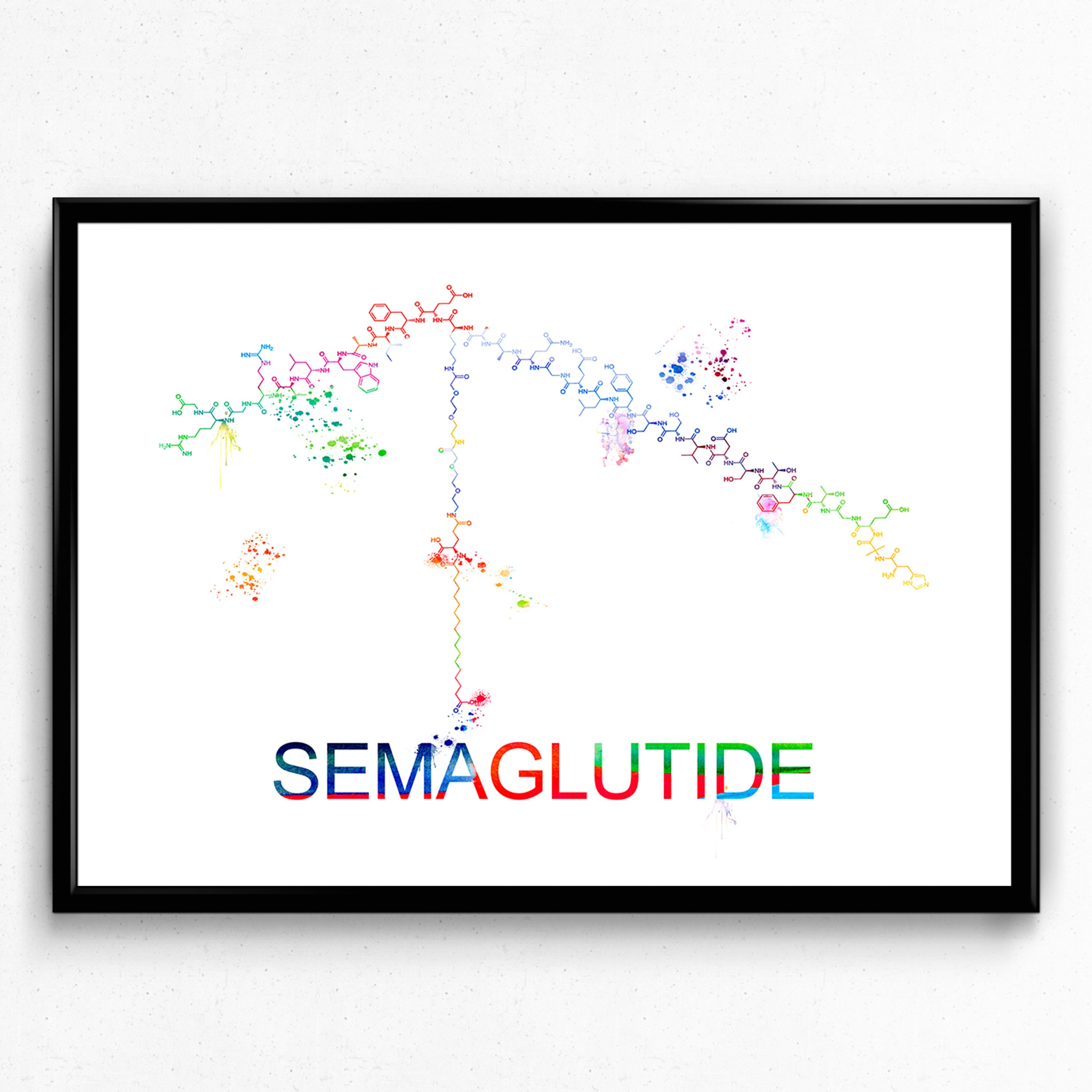 Semaglutide Molecule Watercolor Print: Endocrinology Art, Ready to Hang ...