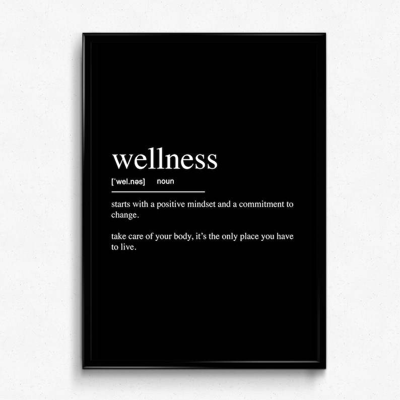 Wellness Definition Print: Modern Scandinavian Wall Art, Beauty ...