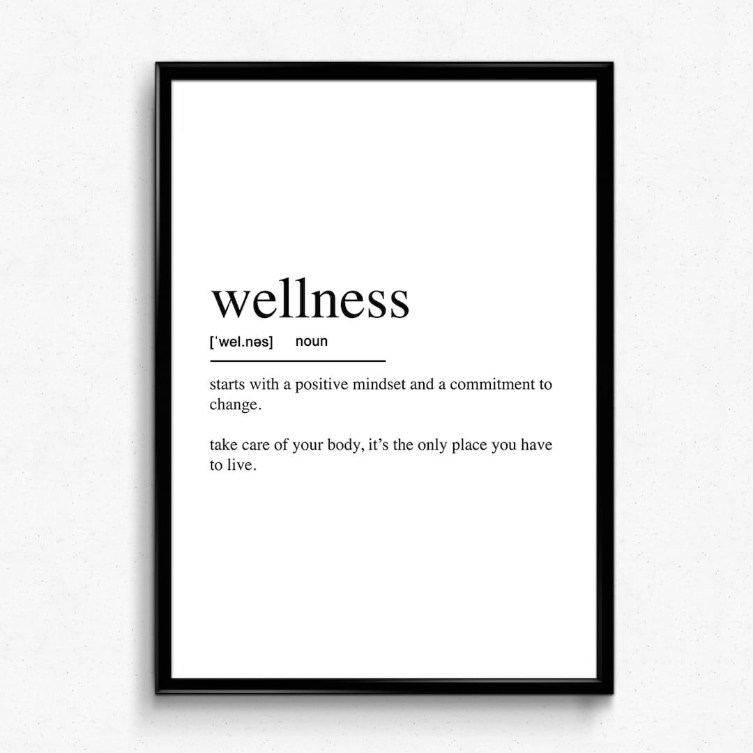 Wellness Definition Poster. Modern Wall Art, Minimalist Print ...