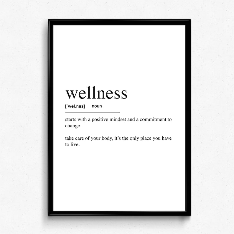 Wellness Definition Poster. Modern Wall Art Minimalist Print - Etsy