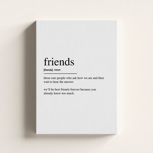 Friends Definition Poster. Modern Wall Art, Minimalist Print ...