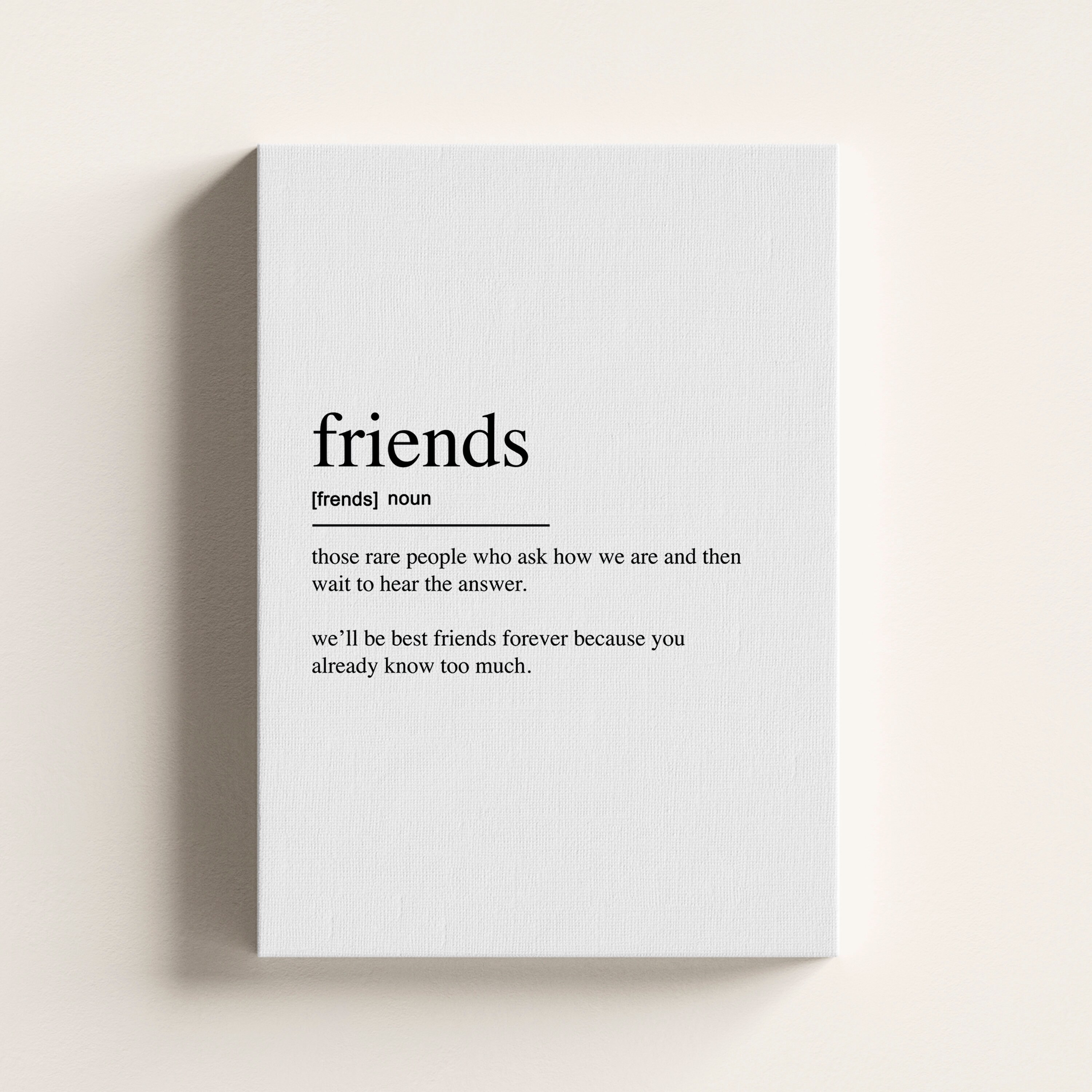 Friends Definition Poster. Modern Wall Art, Minimalist Print ...